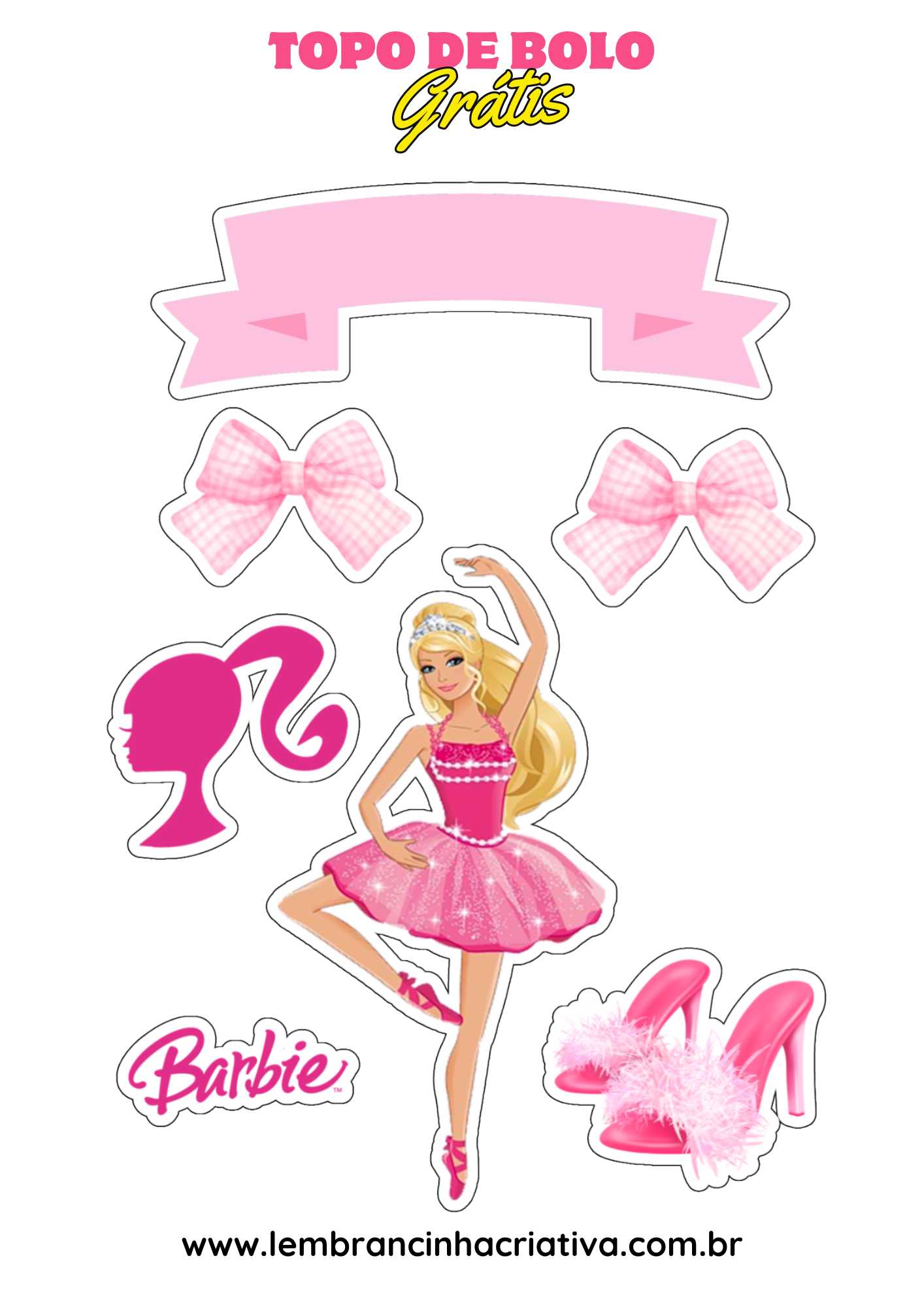 Topo de bolo Barbie - lembrancinhacriativa.com.br