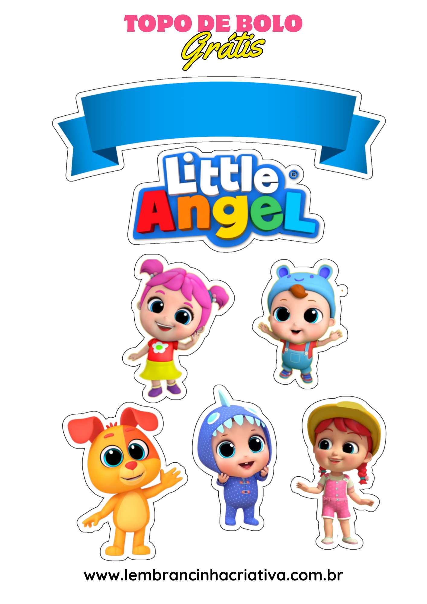 Topo de bolo Little Angel - lembrancinhacriativa.com.br
